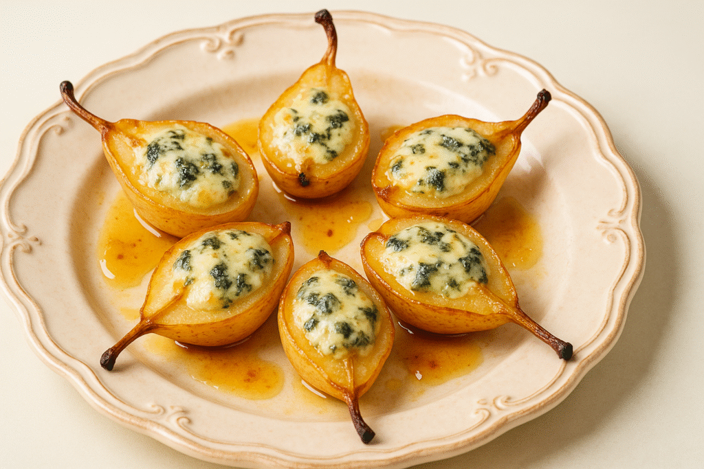 Pera Assada com Gorgonzola na AirFryer